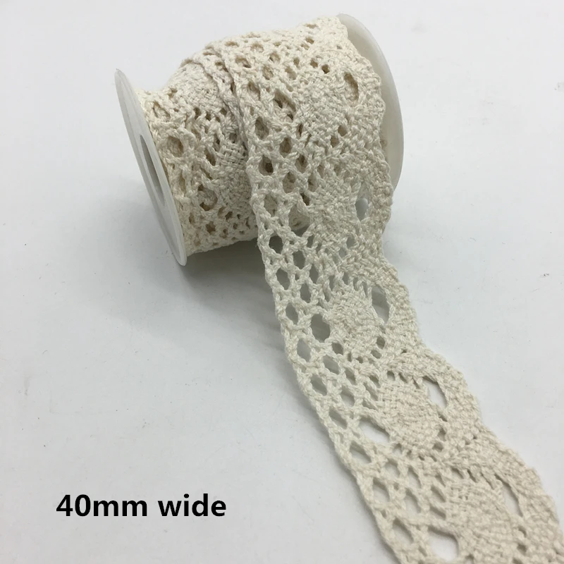 2 Yards/lot 40mm Wide Apparel Sewing Fabric Trim Cotton Crocheted Lace ...
