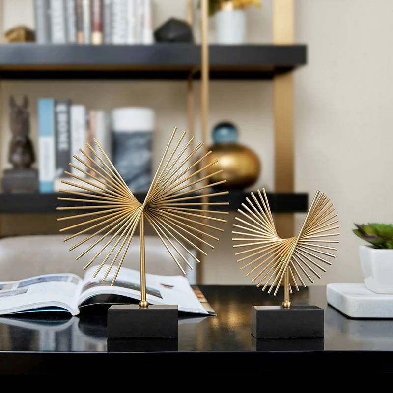 Modern Creative Gold Metal Tube Statue Home Decor Crafts Room ...