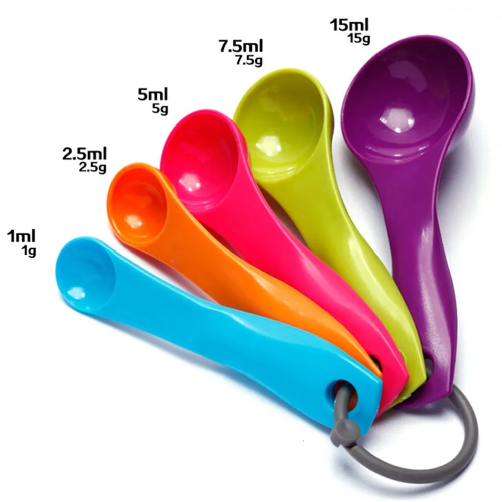 5pcs set Measuring Spoons Ml Colorful Plastic Measure Spoon Size 1ML 2 