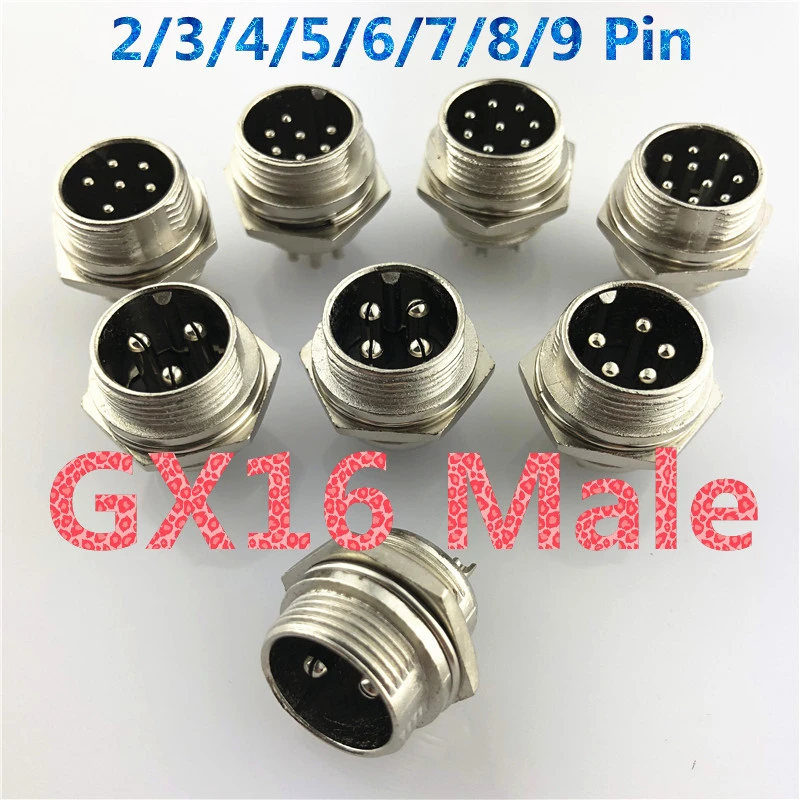 1pc Gx16 2/3/4/5/6/7/8/9 Pin Male 16mm L102-109 Circular Aviation ...