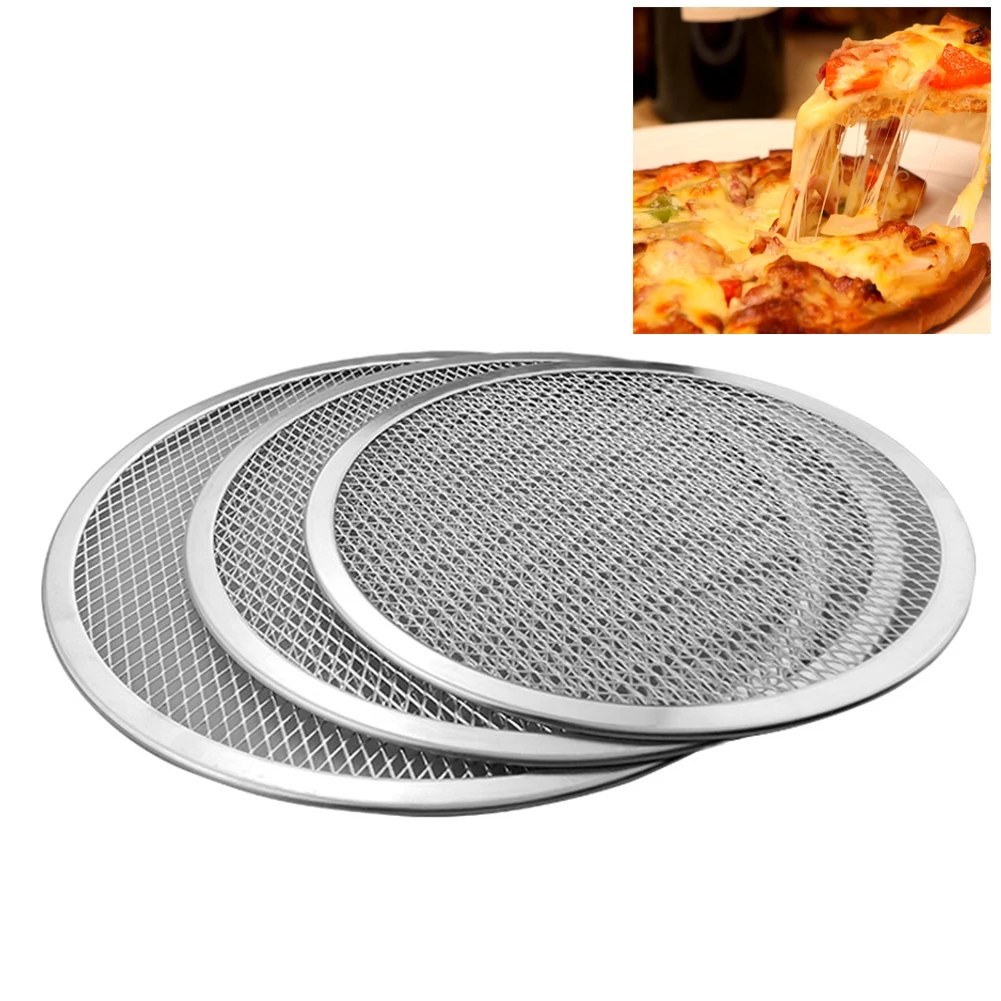 Non-Stick-Pizza-Screen-Pan-Aluminum-Thicken-Non-stick-Net-Round-Pizza ...