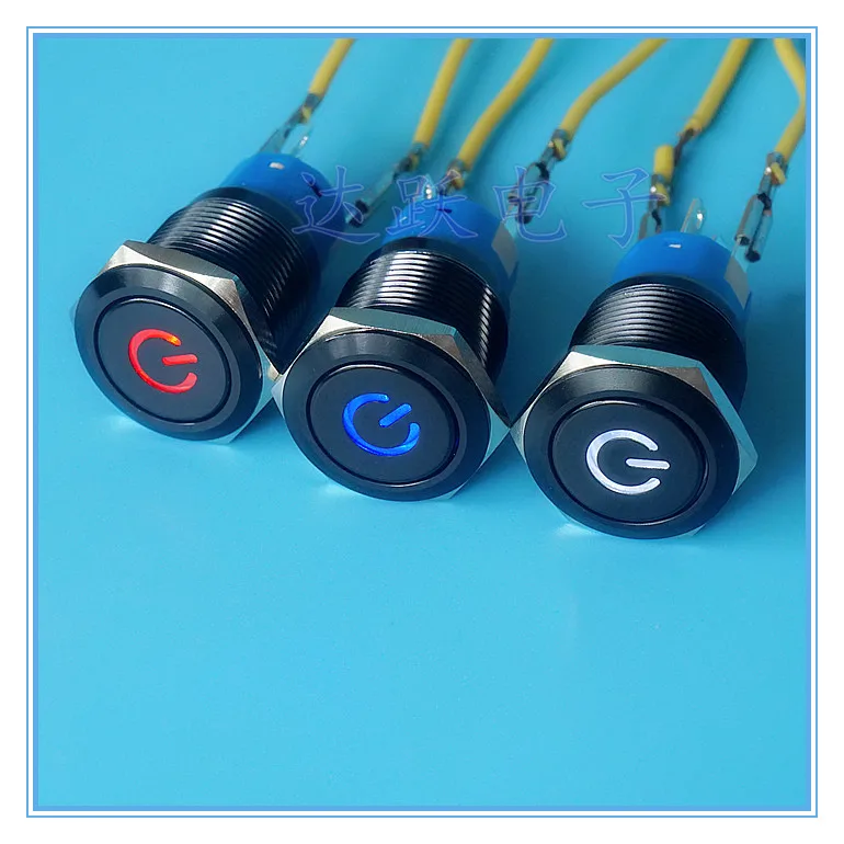 19mm-black-metal-push-button-switch-latching-and-momentary-type-car ...