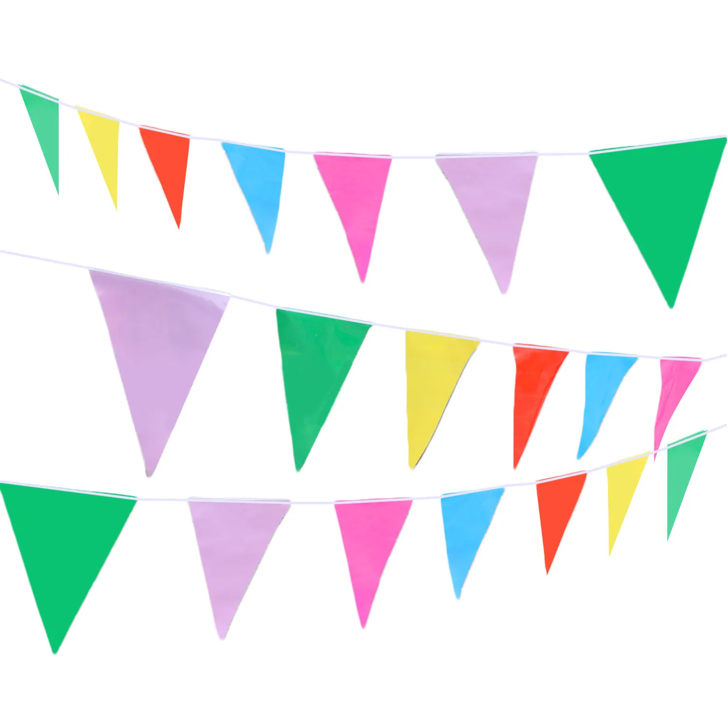Behogar 10m Multicolor Plastic Pennant String Banner Flag Decoration ...