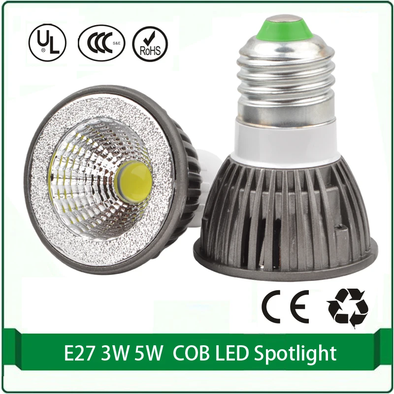 led lamp e27 spot light E27 3W COB led spot light lamp 90 265V ...
