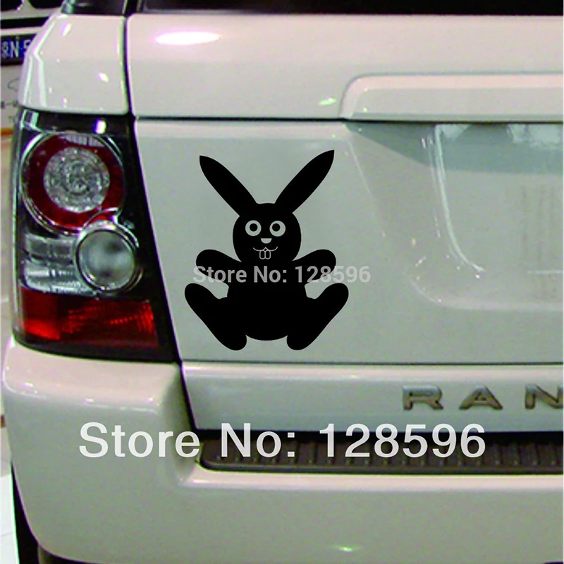 HotMeiNi Fun Cartoon Cute Easter Black Bunny Rabbit Sticker Sports Car ...
