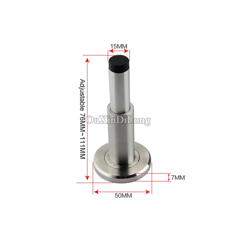 2PCS/lot 304 Stainless Steel Wall Mounted Adjustable Door Stop Stopper ...