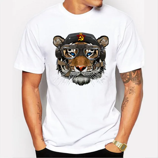 Tigernout Vintage printed Men t shirt Tiger with Party Emblems design ...