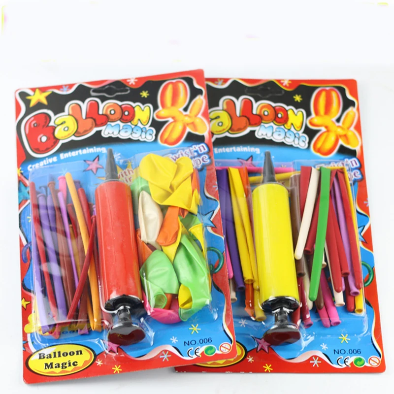 Magic balloon latex long balloon inflatable tube set mixed color ...