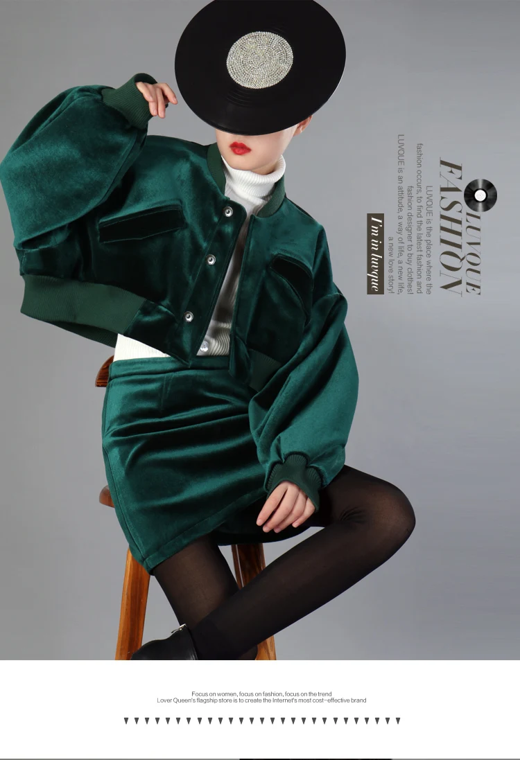 TVVOVVIN Весенняя Новинка, плиссированные Короткие топы+ мини-юбка, женский ретро комплект из ...