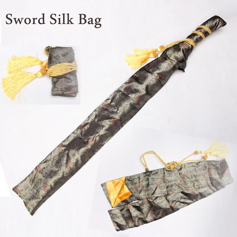 Japanese Samurai Sword Silk Bag Deep Grey Color Embroidered Antique ...