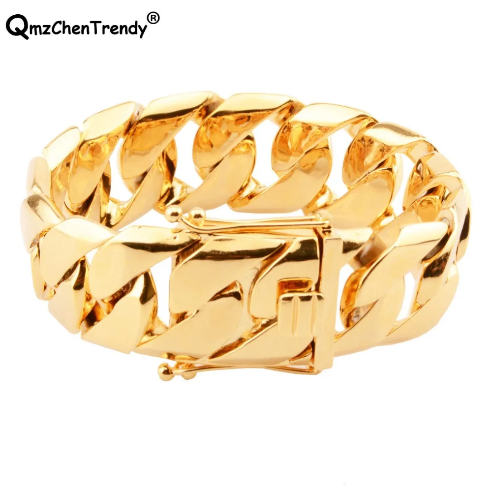 Luxury-Miami-Curb-Cuban-Chain-Women-Bracelets-Dragon-Casting-Clasp ...