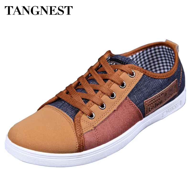 Tangnest 2017 Jeans Novos Homens Sapatos Moda Patchwork Homens Lona ...