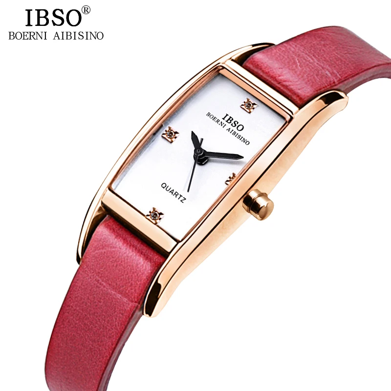 IBSO 7mm Rectangle Ultra thin Ladies Watches Top Brand Luxury Crystal ...