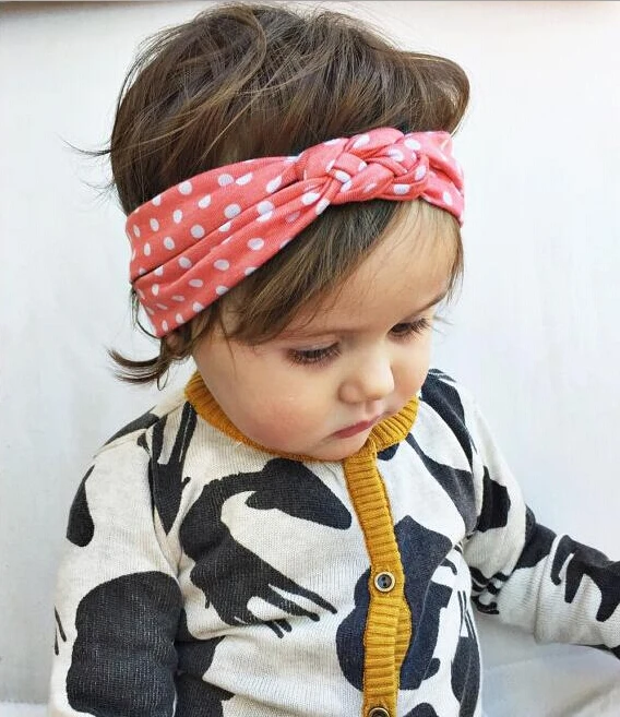 1 PCS New Girls princess Kids Beautiful Wide Dot Hairband Cross ...