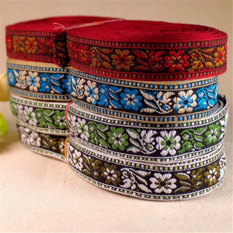 Buy 20mm Embroidered Flower Ribbon Lace Woven Label Ribbons Handmade Craft