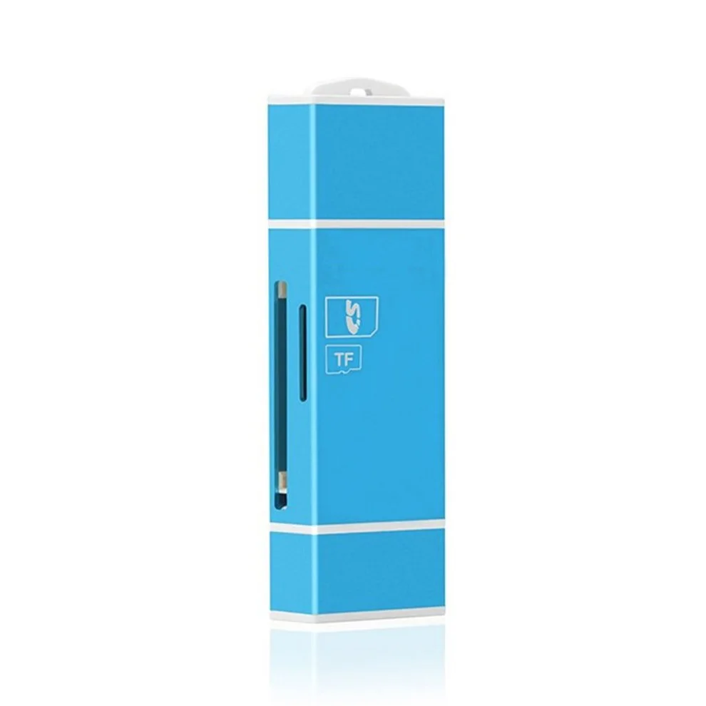 Blue Portable Mini 3 In 1 TF Secure Digital Memory Card OTG Card Reader ...