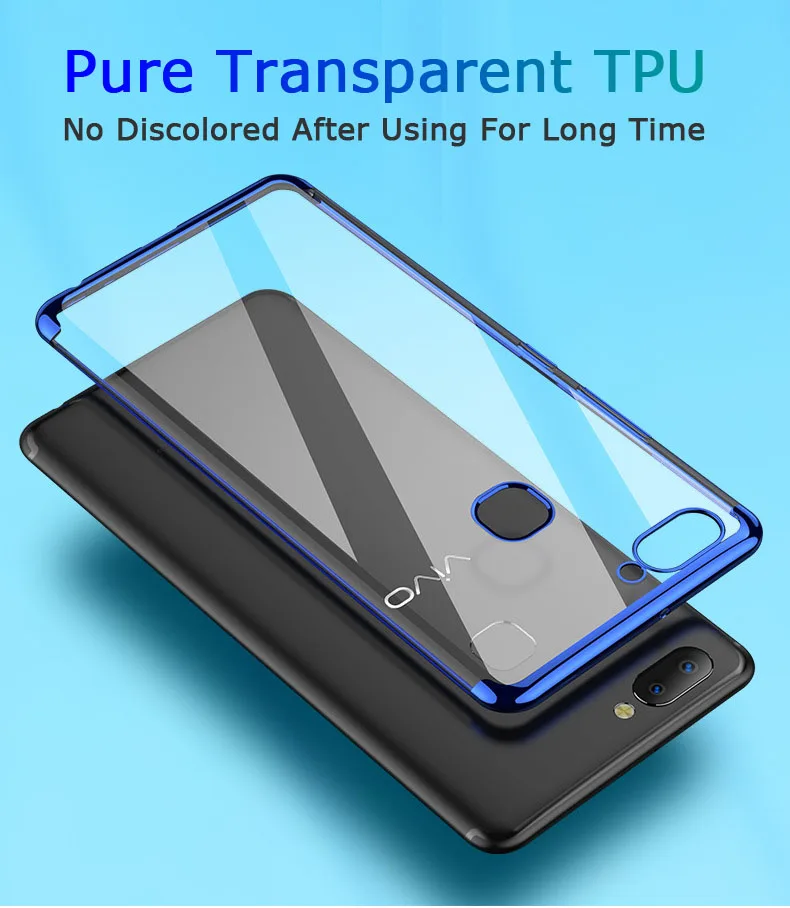 For Vivo Y71 Case Luxury TPU Plating Back Cover For vivo X21 V9 Y85 Y79 ...