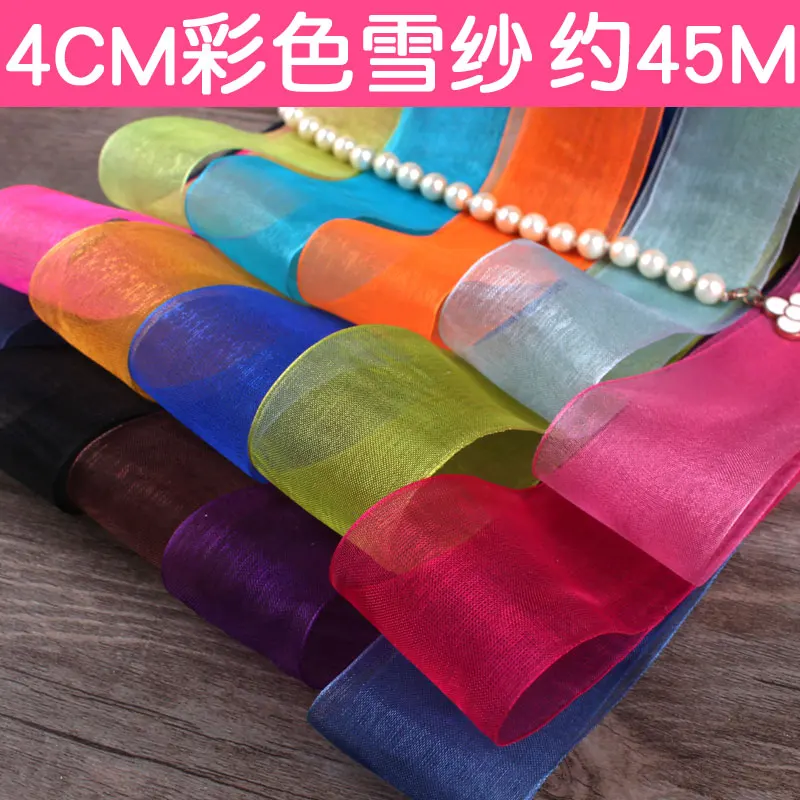 4cm Wide Transparent Decorative Ribbon Diy Organza Ribbon Gift ...