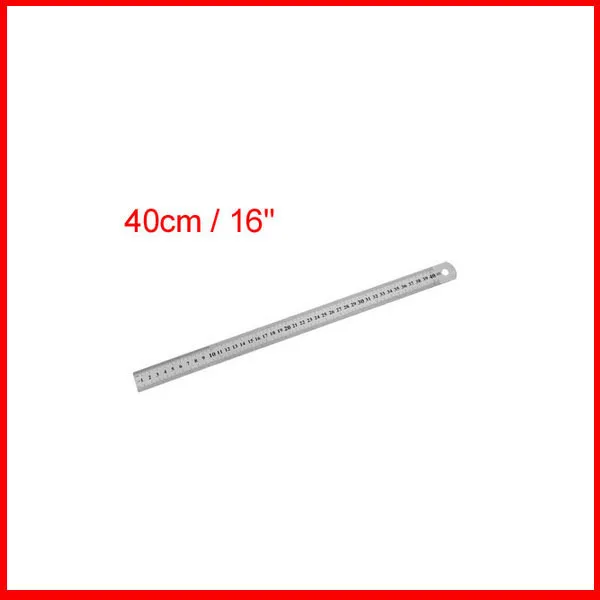Office Stainless Steel 40cm 16 Inches Metric Measuring Straight Ruler