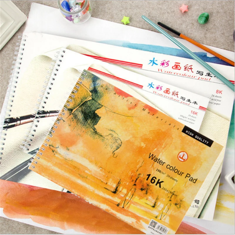 16k/8k Watercolor Paper Sketch Book Set Watercolor Drawing Painting Pad ...