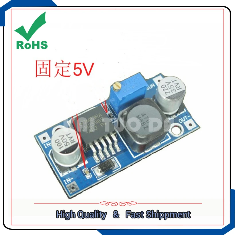 Fixed 5v Output Dc-dc Step Down Buck Power Supply Module 12v To 5v ...