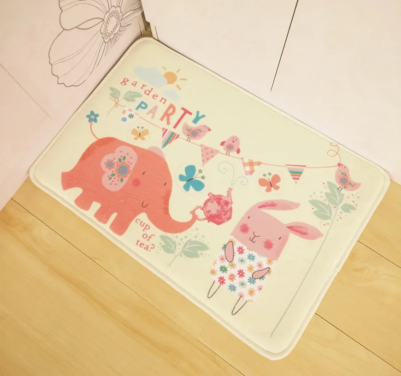 Cute ground mat cartoon soft non slip mat flannel|grounding mat|flannel ...