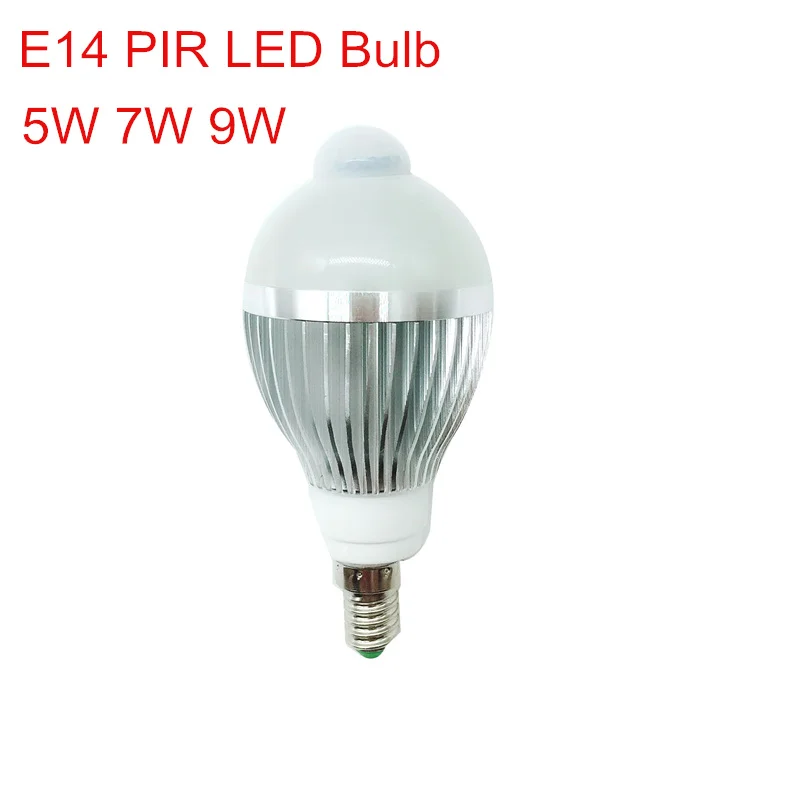 PIR Motion Sensor Light E14 AC85-265V LED Lamp 5W 7W 9W Bulb Auto Smart ...
