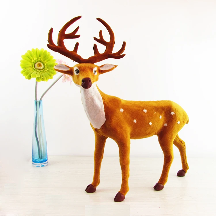 big simulation round antlers deer toy big lifelike sika deer model gift ...