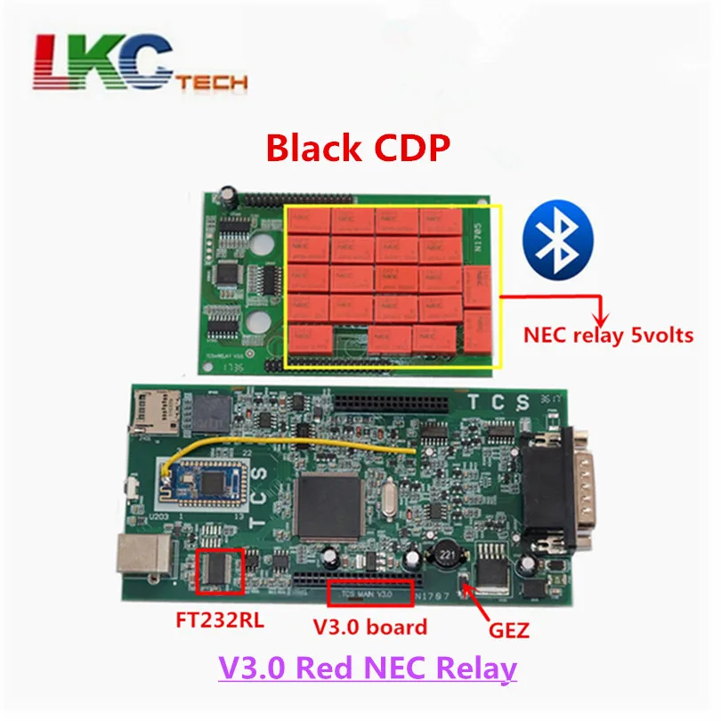OBDIICAT-CDP черная VCI V3.0 плата с красным реле NEC новейшая версия ...
