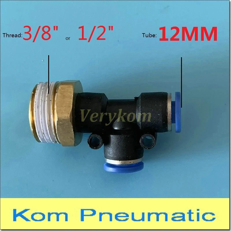 SMC 1/2" Pneumatic T Connector Fitting Air Line Business & Industrial ...