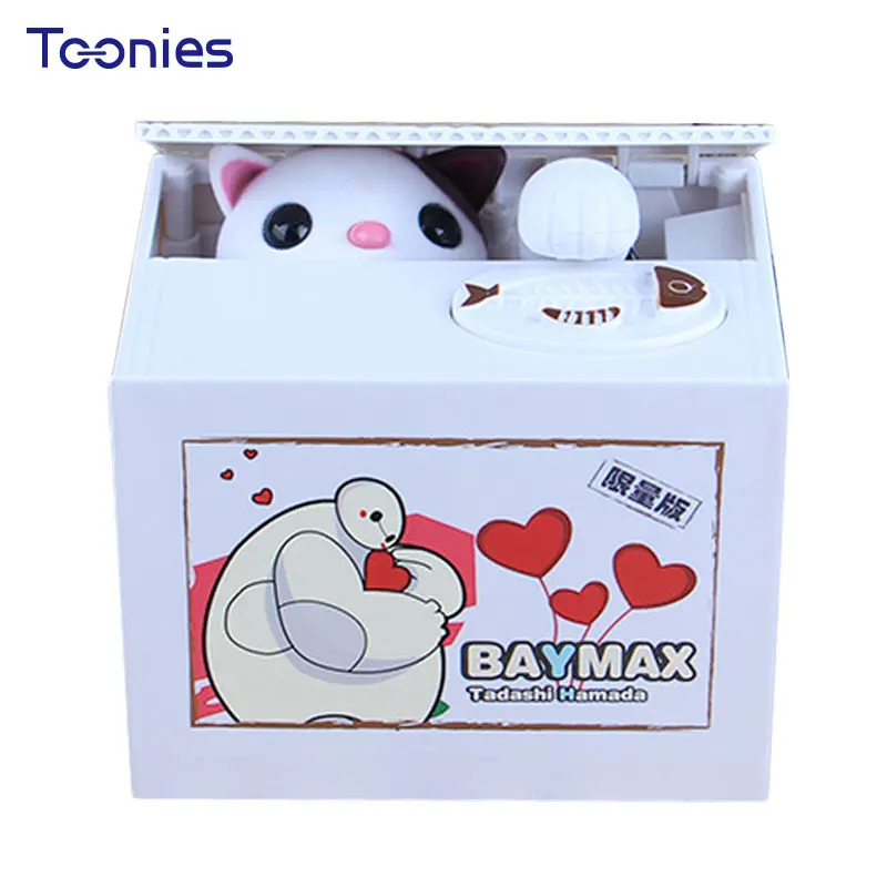 Children's Cartoon Money Box Adorable Baymax Electric Moneybox Stealing ...