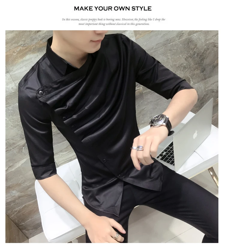 Unique Summer Gothic Ruffle Designer Collar Shirt – Black or White M ...