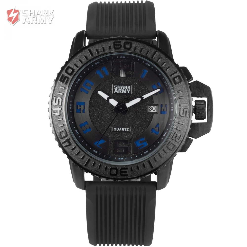 Shark Army Black Watch Men Luxury Brand Silicone Strap Male Military ...