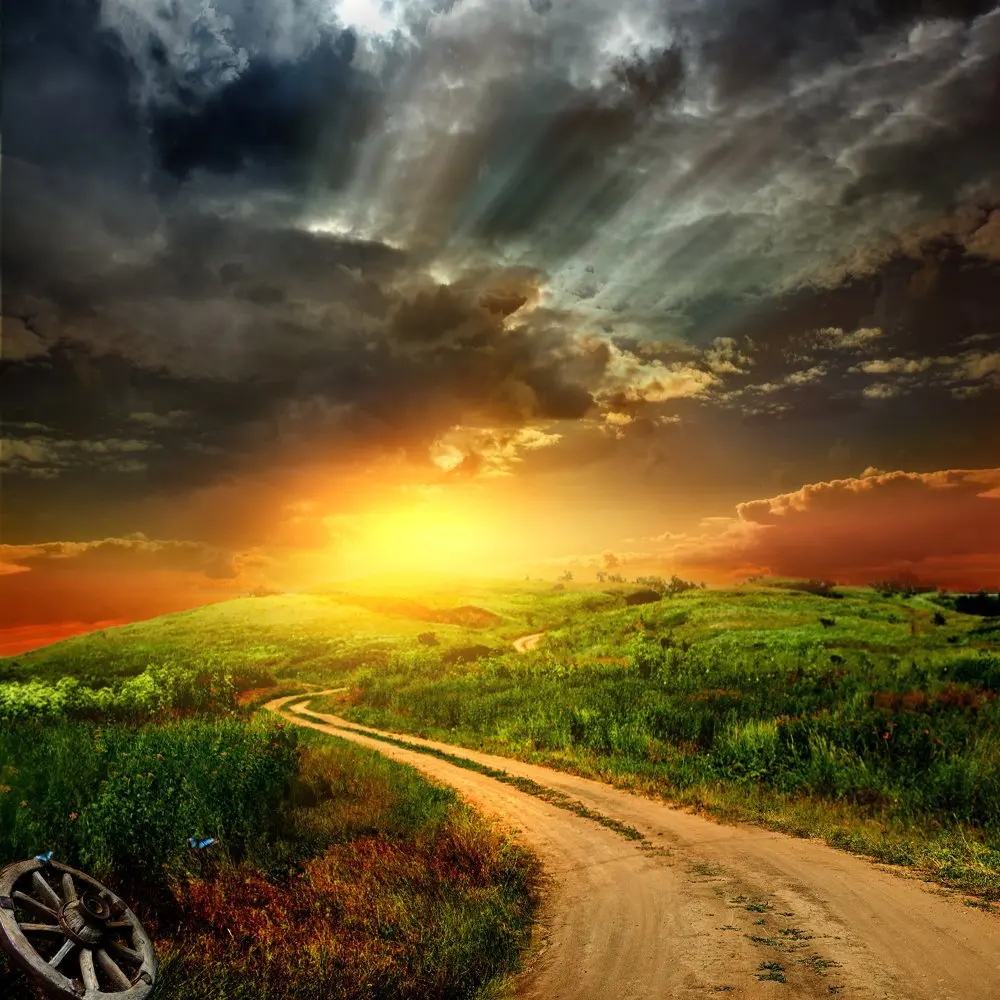 Capisco Sunrise Pathway Sunshine Cloud Landscape Photography Backdrop ...