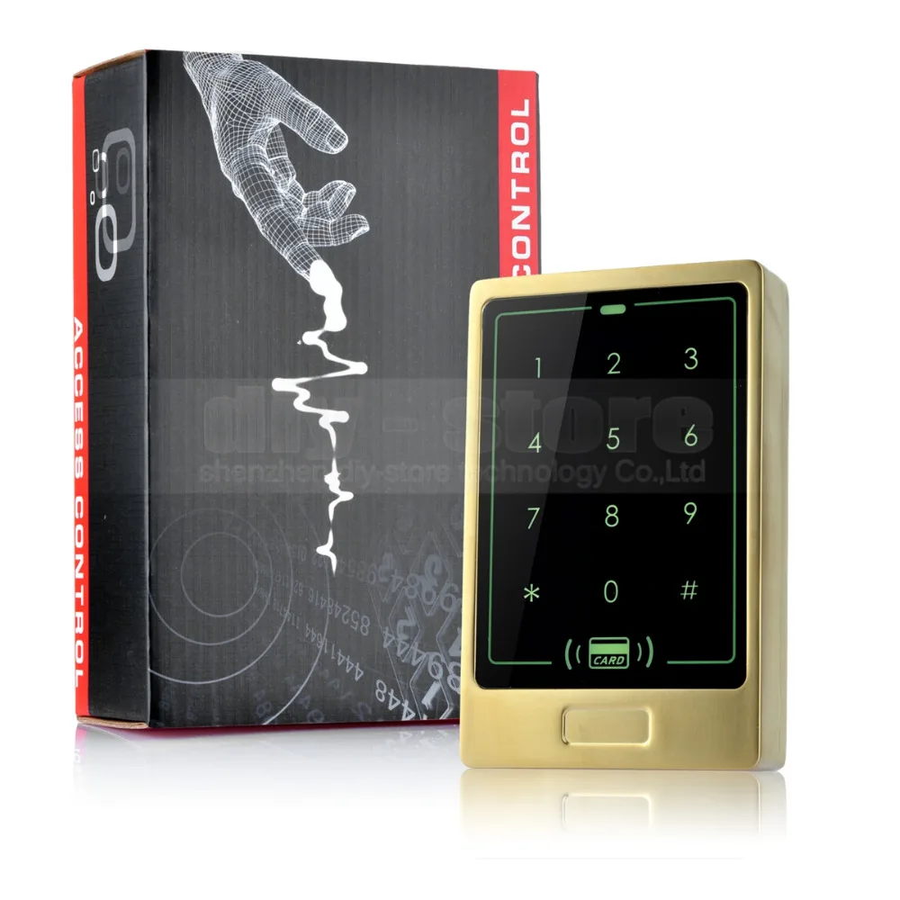 DIYSECUR RFID Card Reader Touch Panel Backlight Metal Case Password ...