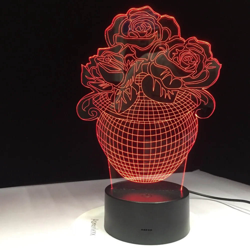 Rose-Flower-Basket-3d-Lampe-Touch-Sensor-USB-LED-Night-Lights-Love ...