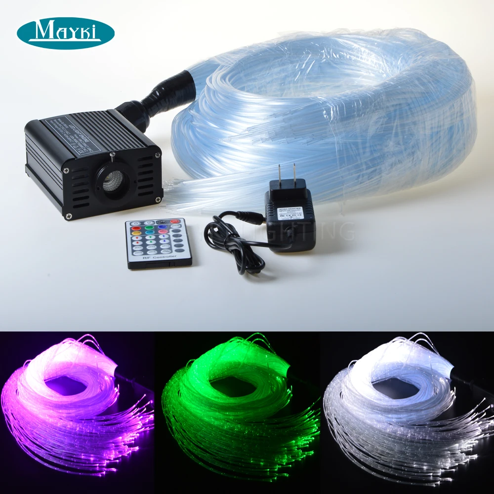 Fiber Optic Table Light With 16w Rgb Light Engine 100pcs 3*0.75mm 2.0m ...