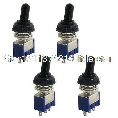 4 Pcs 125V 6A ON/ON 2 Position 3 Pin SPDT Toggle Switch + Waterproof ...