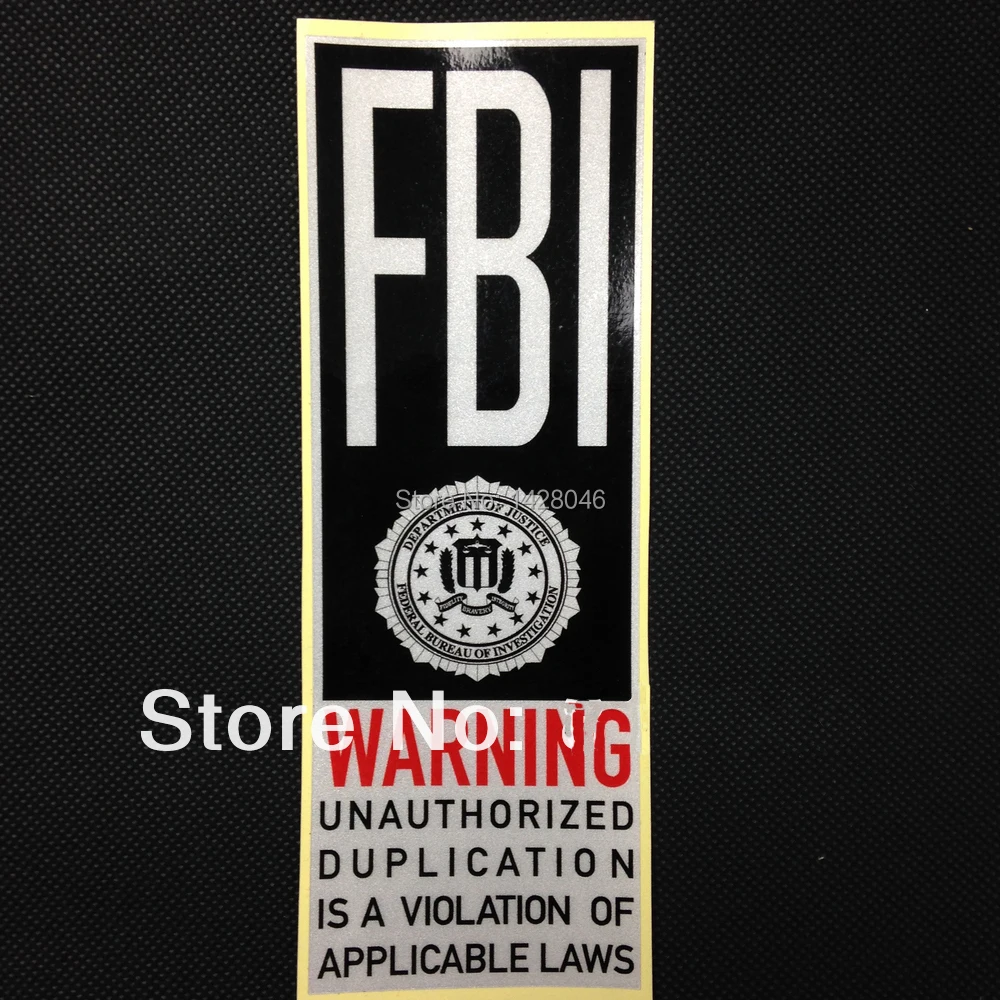 Free shiping car sticker FBI military reflective logo black/white all ...