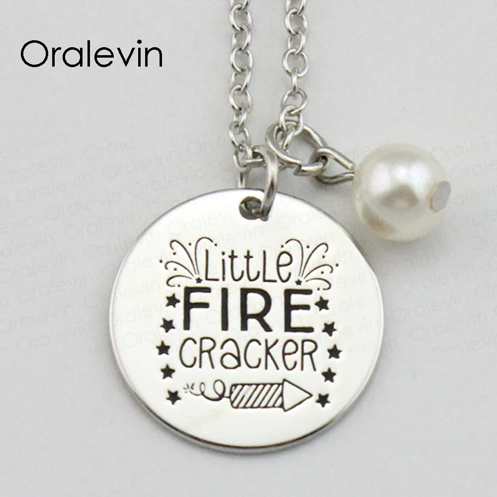 Fashion LITTLE FIRE CRACKER Inspirational Hand Stamped Engraved Glamour ...