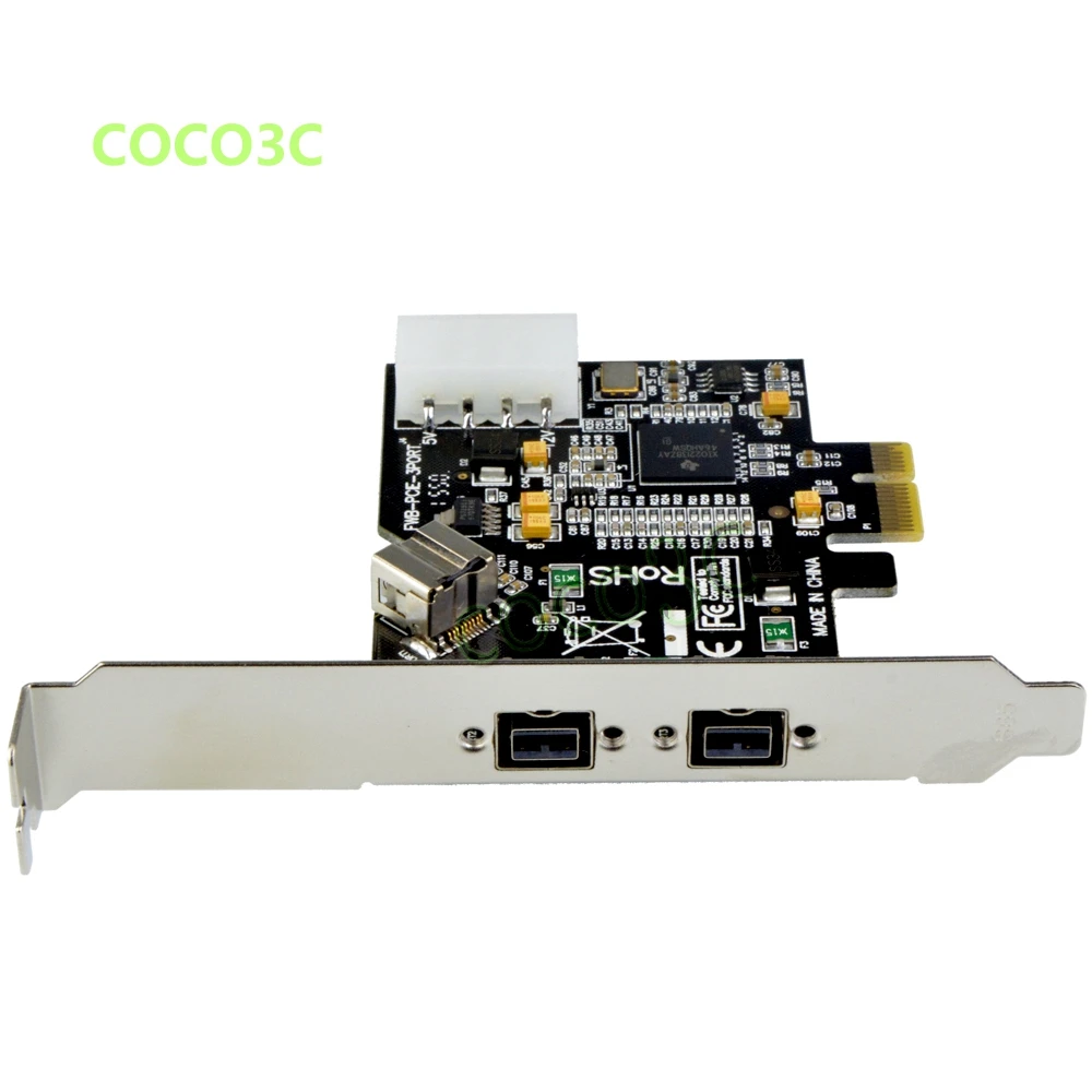 2 + 1 ports 1394B PCI-e carte Externe Firewire 800 IEEE 3 Ports 1394 b ...