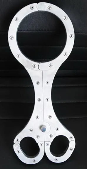 Luxury Aluminium Alloy Bondage Cangue Neck Collar Handcuffs Wrist Cuffs ...