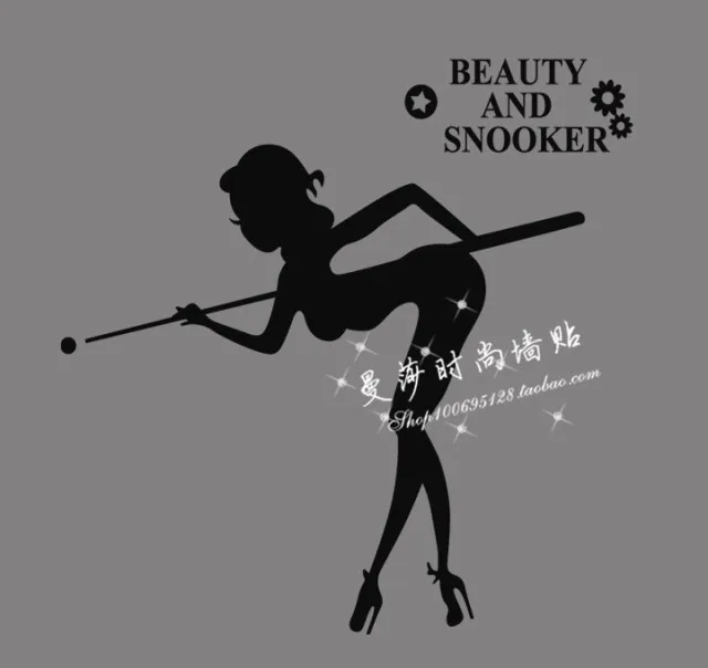 Customize Sexy Lady Glass Pattern Decals Sticker Wall Decor For Pub Bar Billiards Ktv 22 Colors