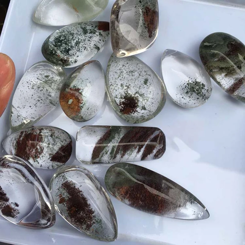 Natural Stone Ghost Phantom Quartz Crystal Gem Jewelry Charm Pendants ...