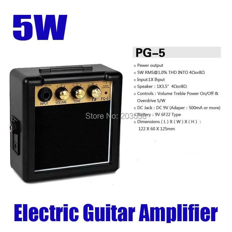 Free Shipping 9V Battery DC Jack Mini Electric Guitar Amp Power ...