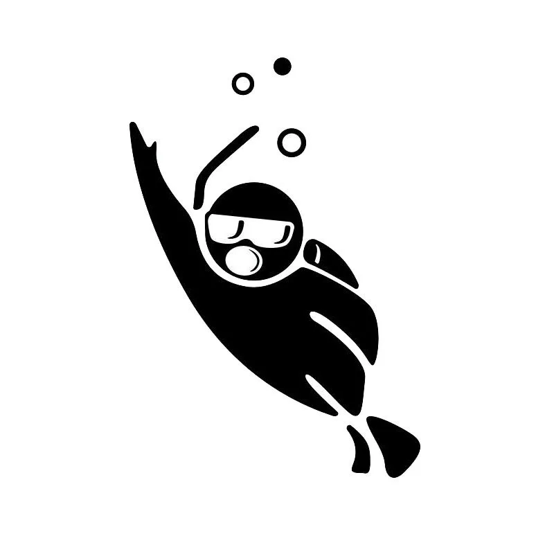 9.8*14.1cm Cute Diver Diving Auto Stickers Cartoon Characters ...
