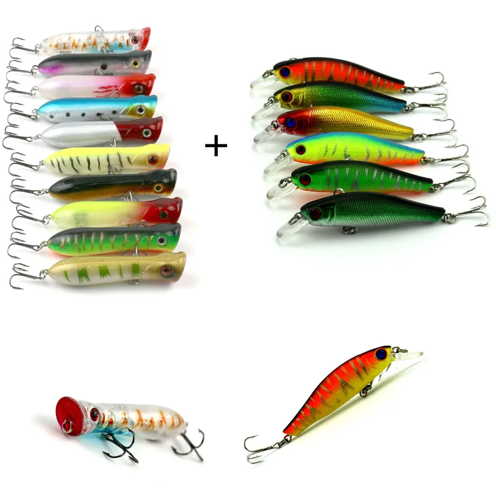 16-pieces-lure-set-fishing-gear-tackle-Minnow-8-5CM-8-9G-popper-8CM-11G ...
