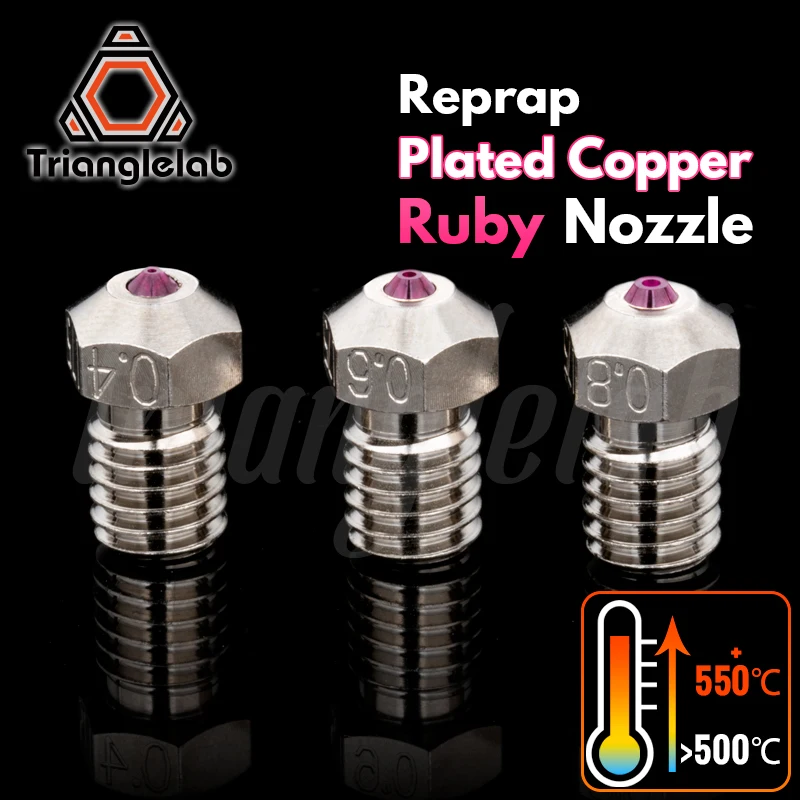 C-trianglelab-T-V6-Plated-Copper-ruby-nozzle-Reprap-v6-hotend-Ultra ...