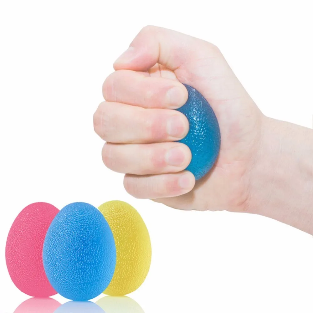 Egg-Shaped Silicone Grip Ball Hand Fitness Ball Finger Strengthener 3 ...