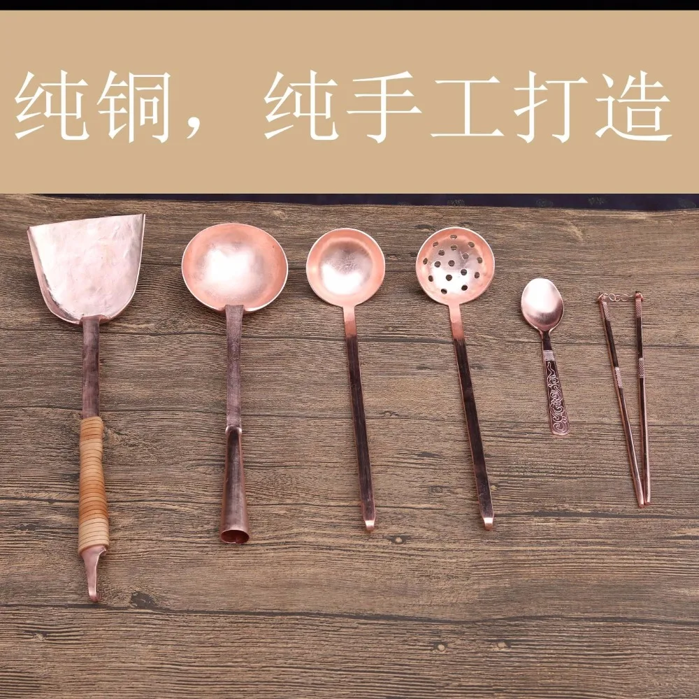 Colher de cobre puro feito à mão pauzinhos espátula colher entalhe ...